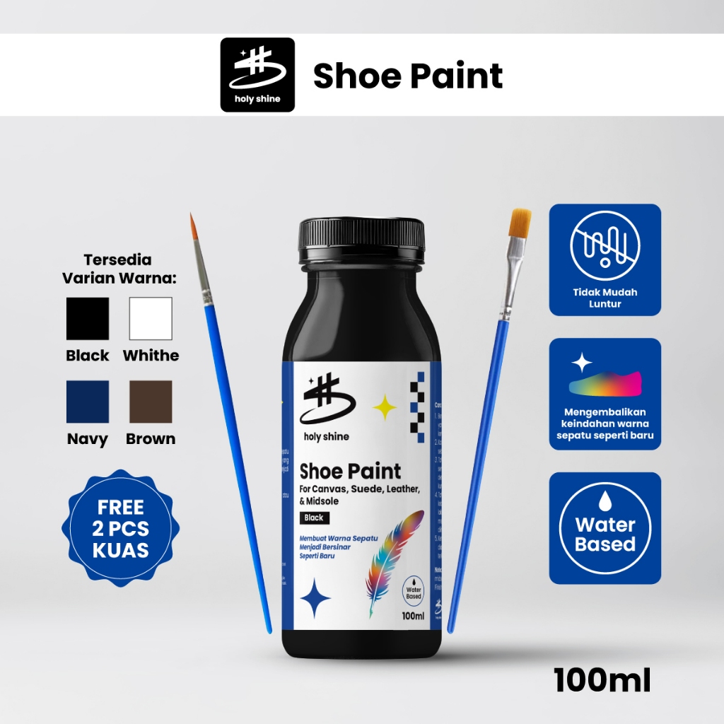 Jual Holy Shine Cat Sepatu Kanvas/ Kulit / Shoe Paint Waterbased 100ml ...