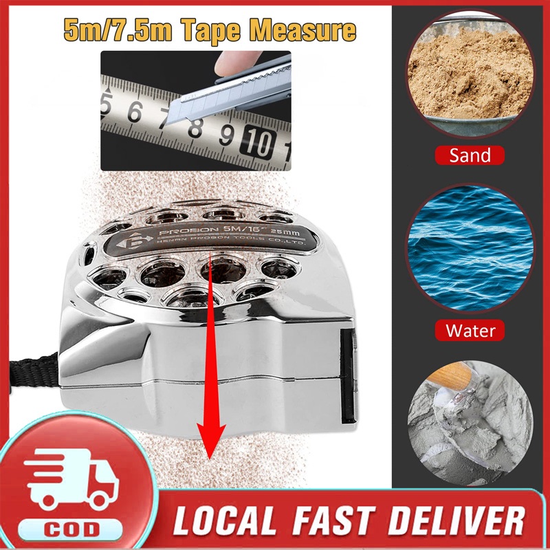 Jual COD-7.5m Alat Ukur Meteran Roll ABS 3m/5m/7.5m Panjang Stainless ...