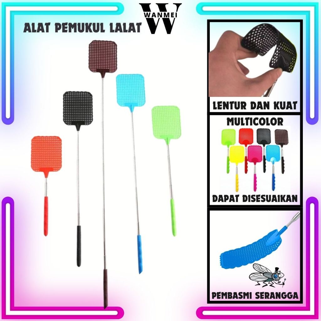 Jual WM Alat Pemukul Lalat Nyamuk Tahan Karat Desain Teleskopik ...