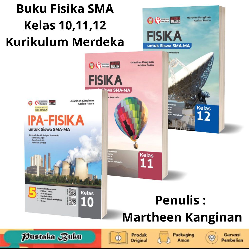 Jual Buku Fisika SMA/MA Kelas X/10/XI/11/XII/12 Kurikulum Merdeka Martheen Kanginan | Shopee ...
