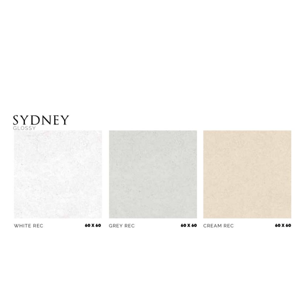 Jual PLATINUM CERAMICS RECTIFIED FLOOR TILE SYDNEY GLOSSY WHITE, GREY ...