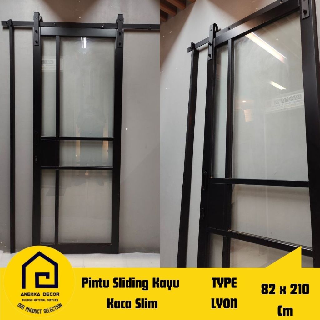 Jual WOODONE Pintu Kayu sliding Rel Industrial Type LYON Ukuran 82 x ...