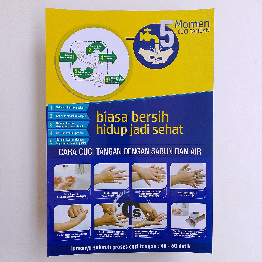 Jual Poster 5 Momen Cuci Tangan - Cuci Tangan Nakes - Kebersihan ...
