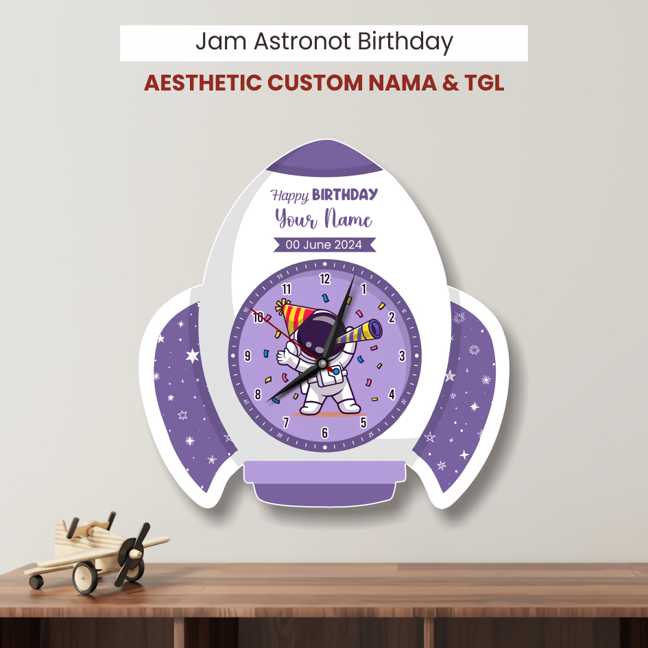 Jual Jam Dinding Rocket Astronot Roket UFO Space Jam Karakter anak ...