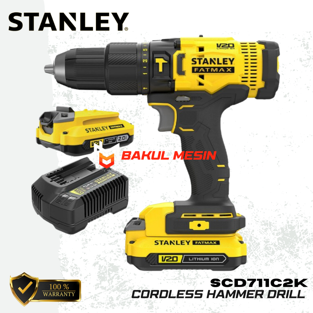 Jual STANLEY SCD711C2K Mesin Bor Tembok Cordless Hammer Drill 20V ...