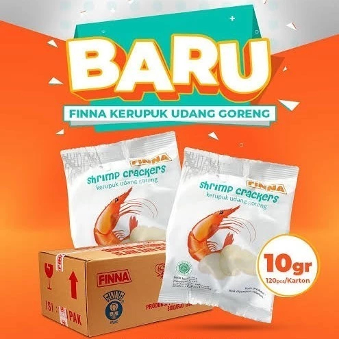 Jual Kerupuk Finna Udang 10gr Siap Makan HALAL Praktis krupuk finna EXP ...