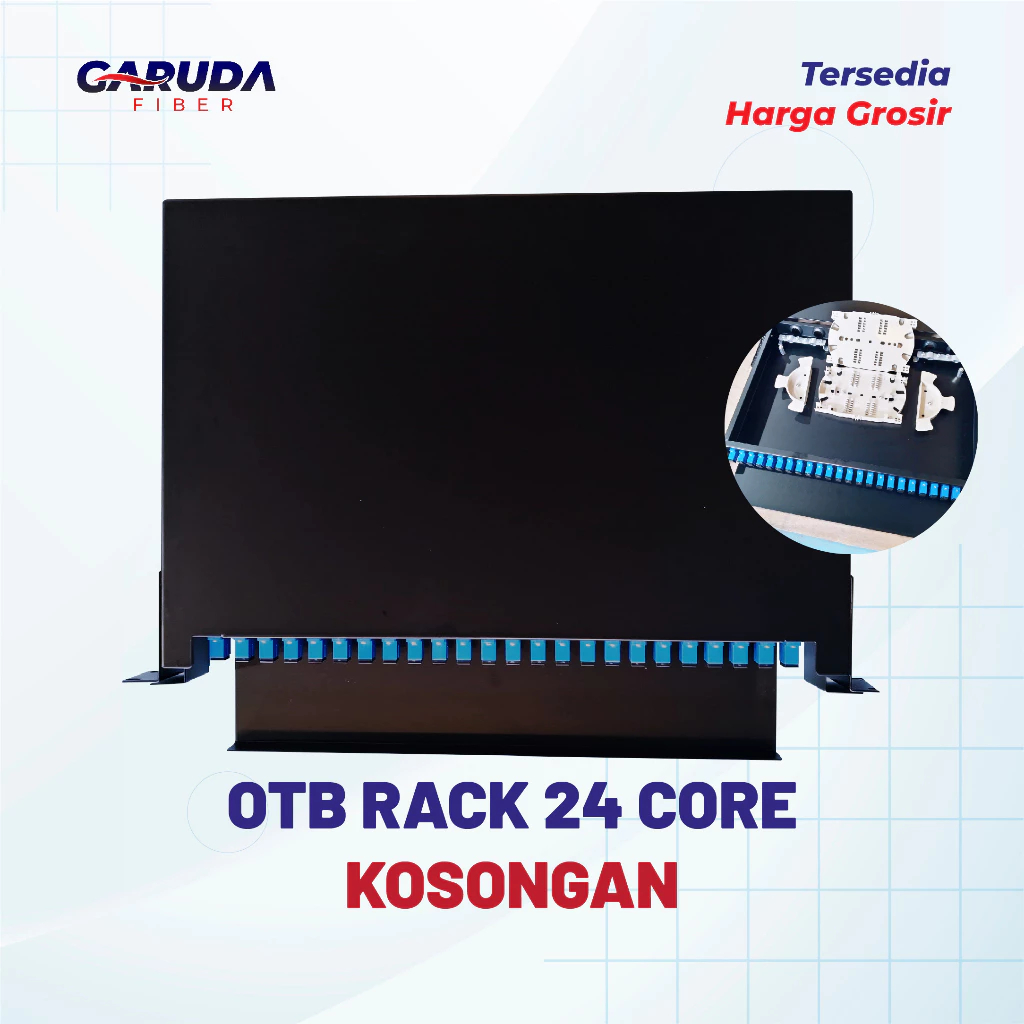 Jual OTB Rack (24 Core) 1U Kosongan Black Steel - Box Kabel GARUDA ...