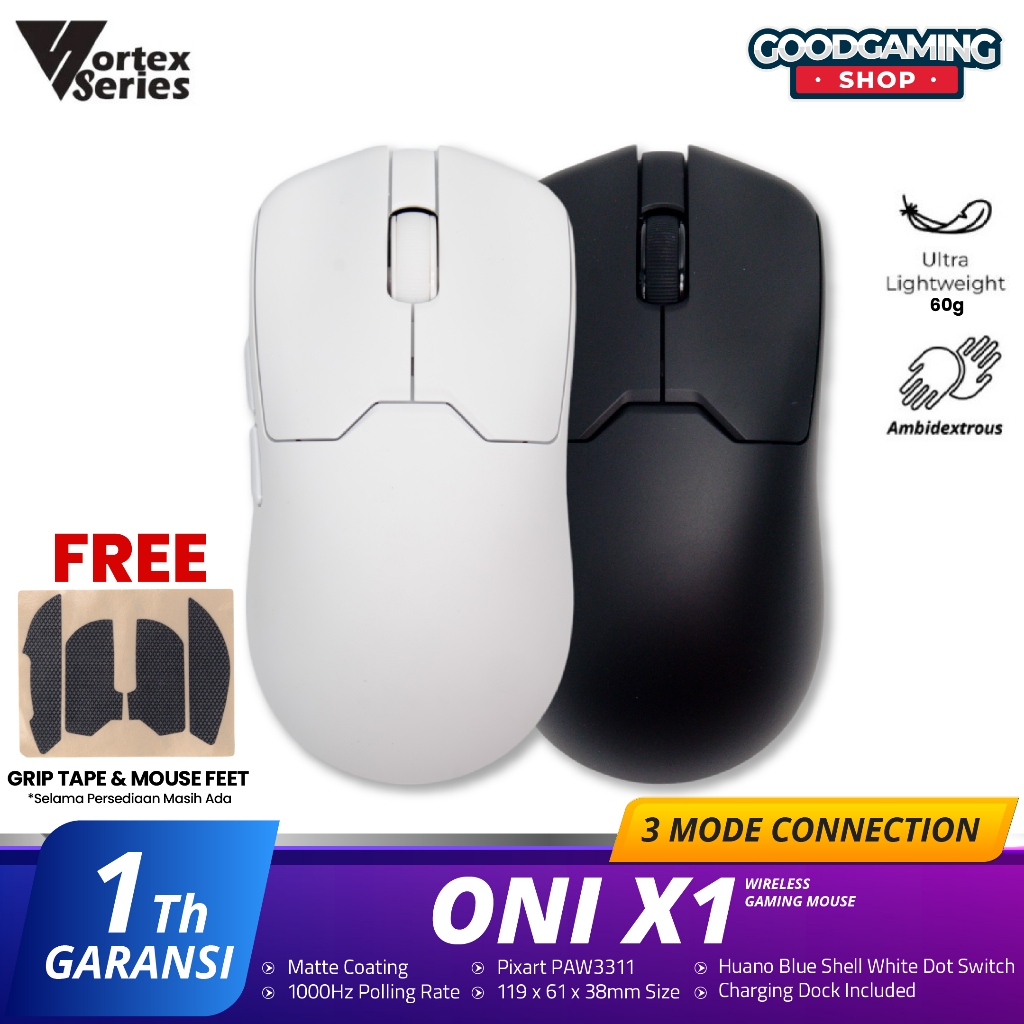 Jual VORTEXSERIES ONI X1 Tri-Mode Connection Gaming Mouse With Charging ...