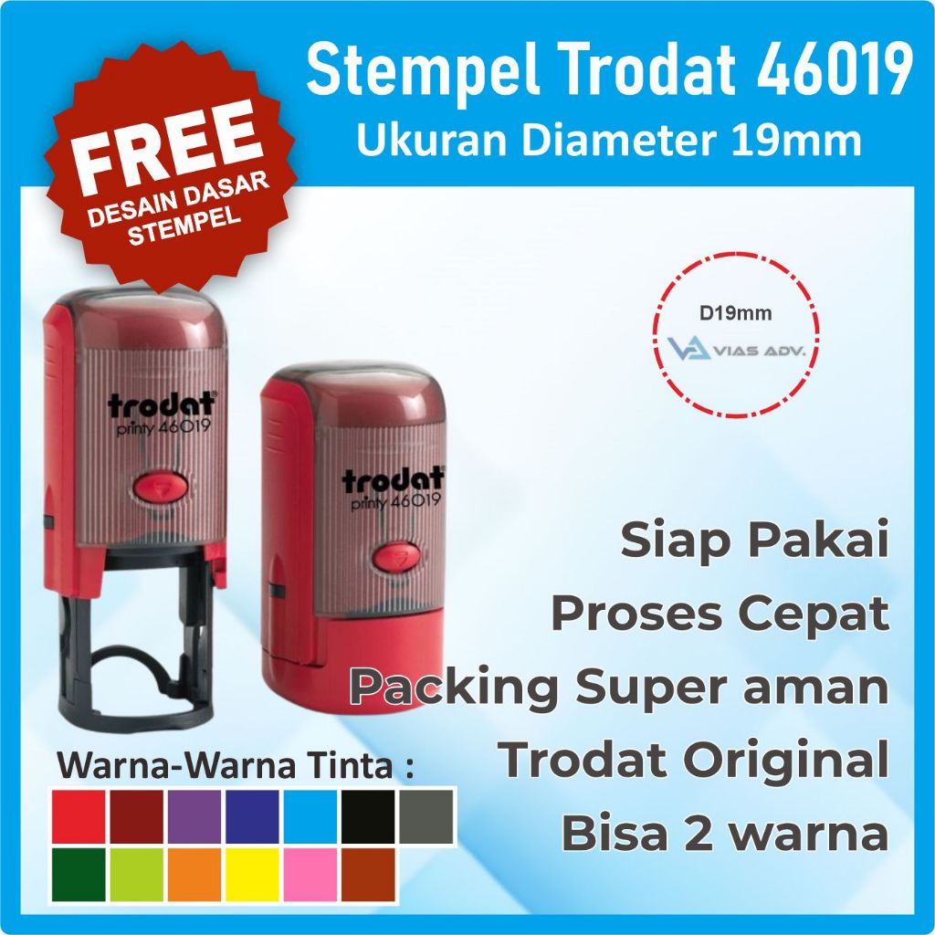 Jual Stempel Trodat Bulat Kecil Diameter 19mm Tipe 46019 | Stempel Praktis | Stempel otomatis ...