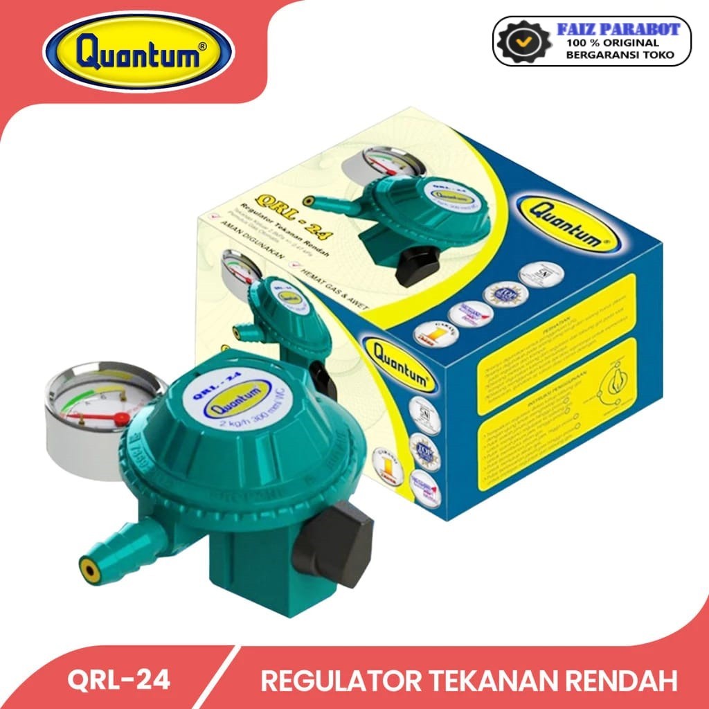 Jual Regulator Gas Quantum QRL 24 QRL-24 + Meter AMPER | Shopee Indonesia