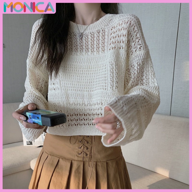 Jual Monica Sweater Rajutan Potongan Tipis Longgar Untuk Wanita ...