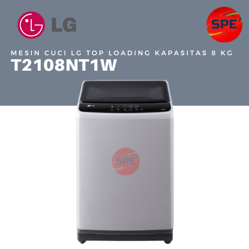 Jual Mesin Cuci Top Loading LG Kapasitas 8 KG T2108NT1W Garansi Resmi ...