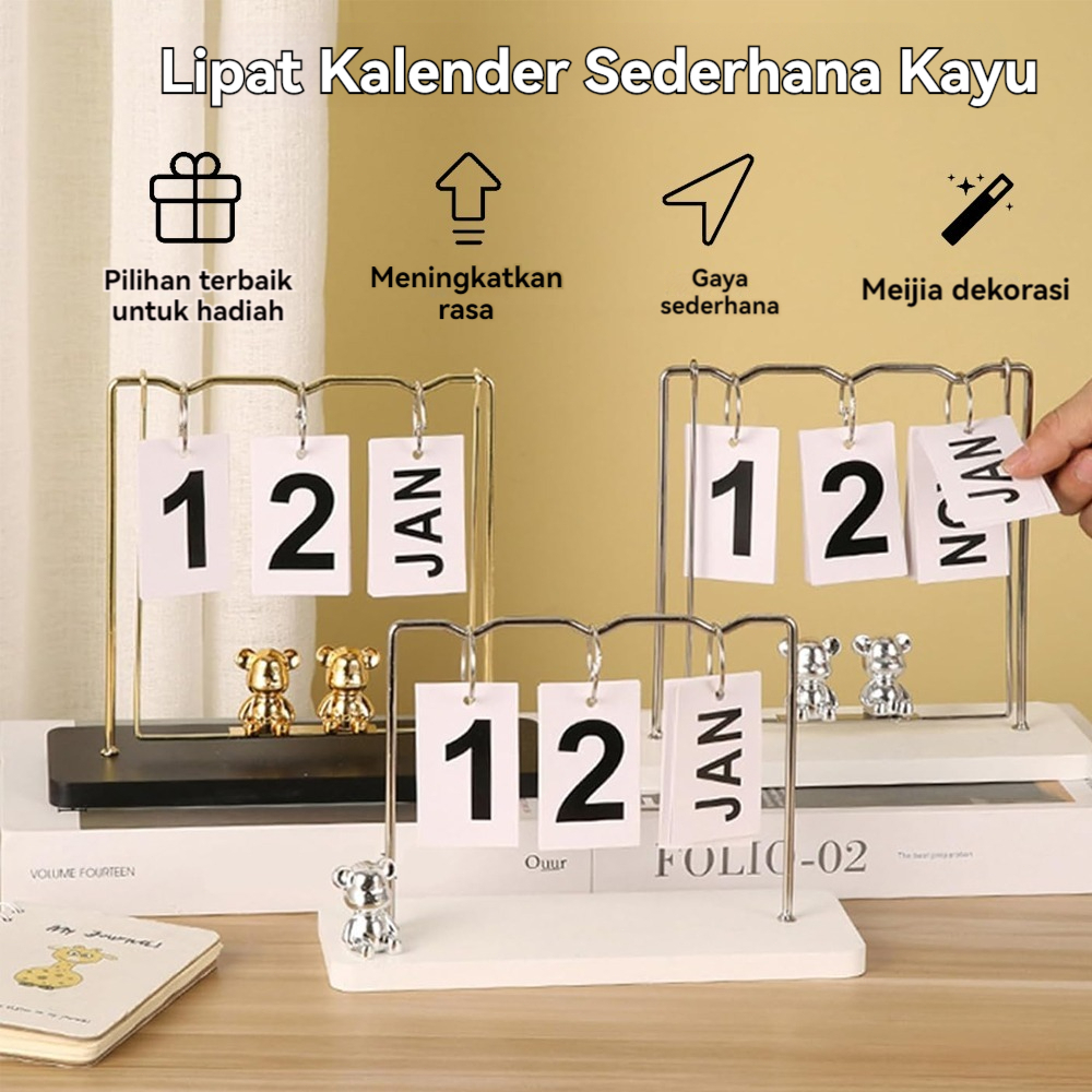 Jual Ornamen Kalender Kantor Kreatif Kerajinan Besi Eropa Logam Bear ...