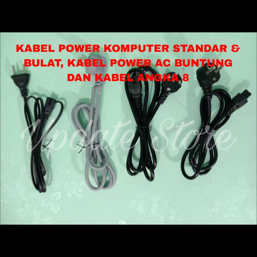 Jual Kabel Power Komputer Standar dan Bulat, Kabel AC Buntung dan Kabel Angka 8 | Shopee Indonesia