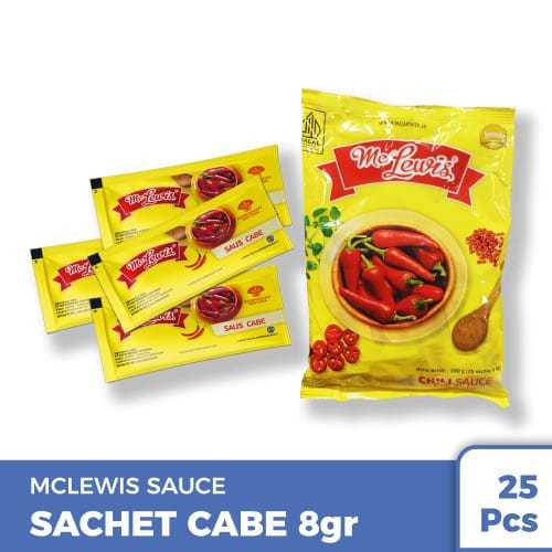 Jual Mc Lewis saus sambal cabe sachet saset 25pcs x 8gr | Shopee Indonesia
