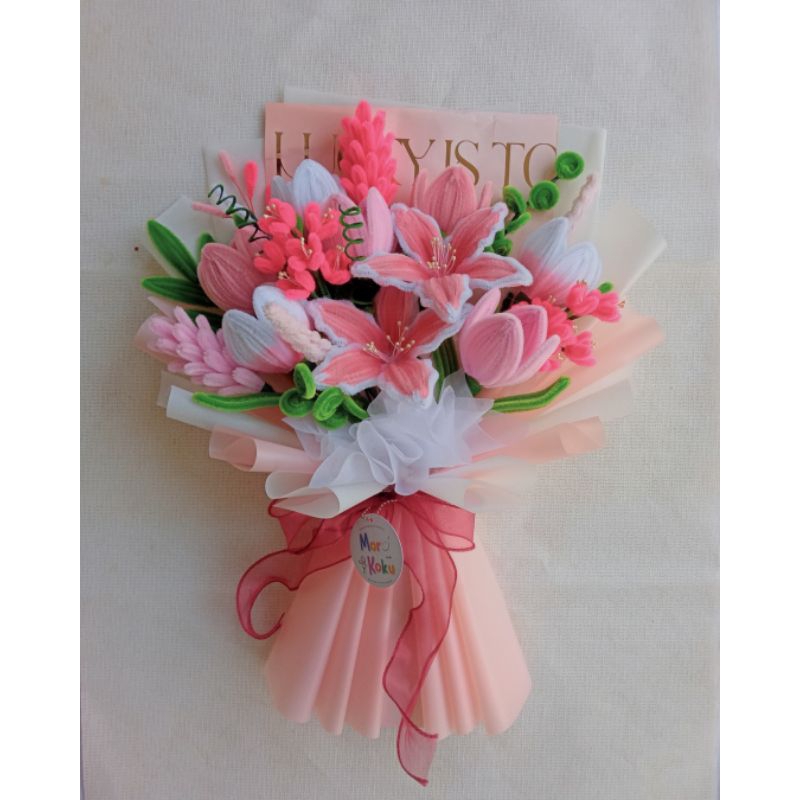 Jual ARTIFICIAL PIPE CLEANER MEDIUM BOUQUET LILY TULIP - BUCKET BOUQUET ...