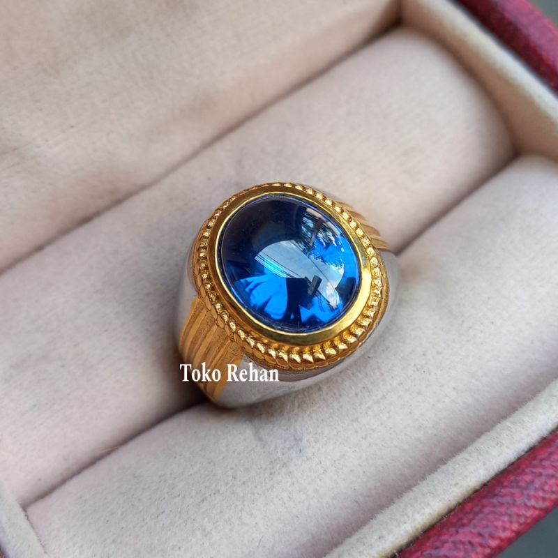 Jual Cincin Batu King Blue Safir Minimalis Keren | Shopee Indonesia