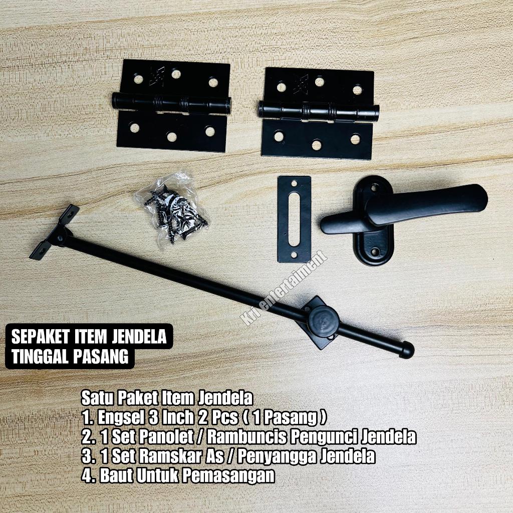 Jual Paket Komplit Jendela Engsel 3 Inch Grendel 2 Inch Panolet ...