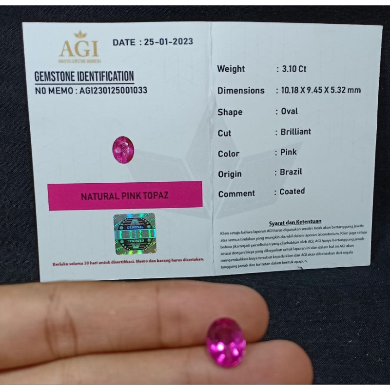 Jual BATU PINK TOPAZ ASLI BERSERTIFIKAT TOP QUALITY SIAP PAKAI | Shopee ...