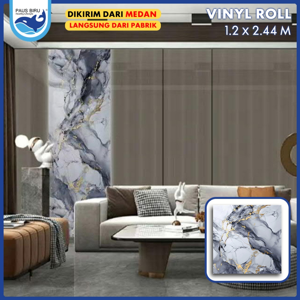 Jual Paus Biru - Wallpaper 1 Roll Sticker Dinding 60 CM x 3 M Motif ...