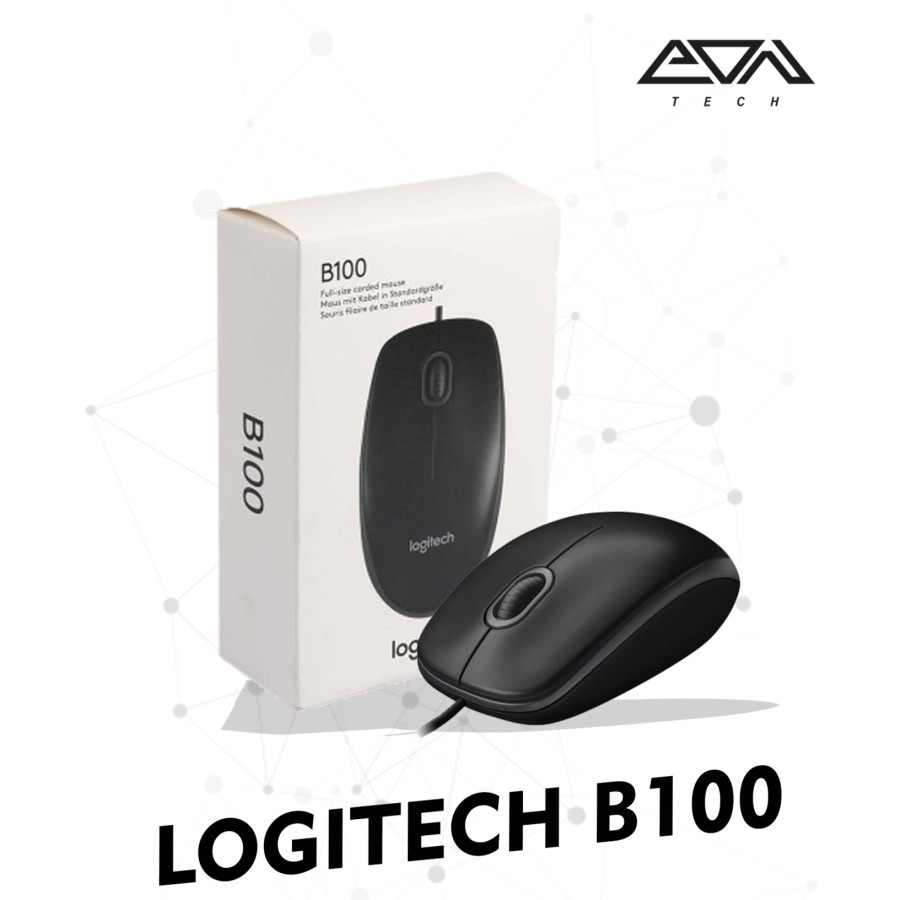 Jual Mouse Logitech B100 USB Wired Optical Office Original | Shopee ...