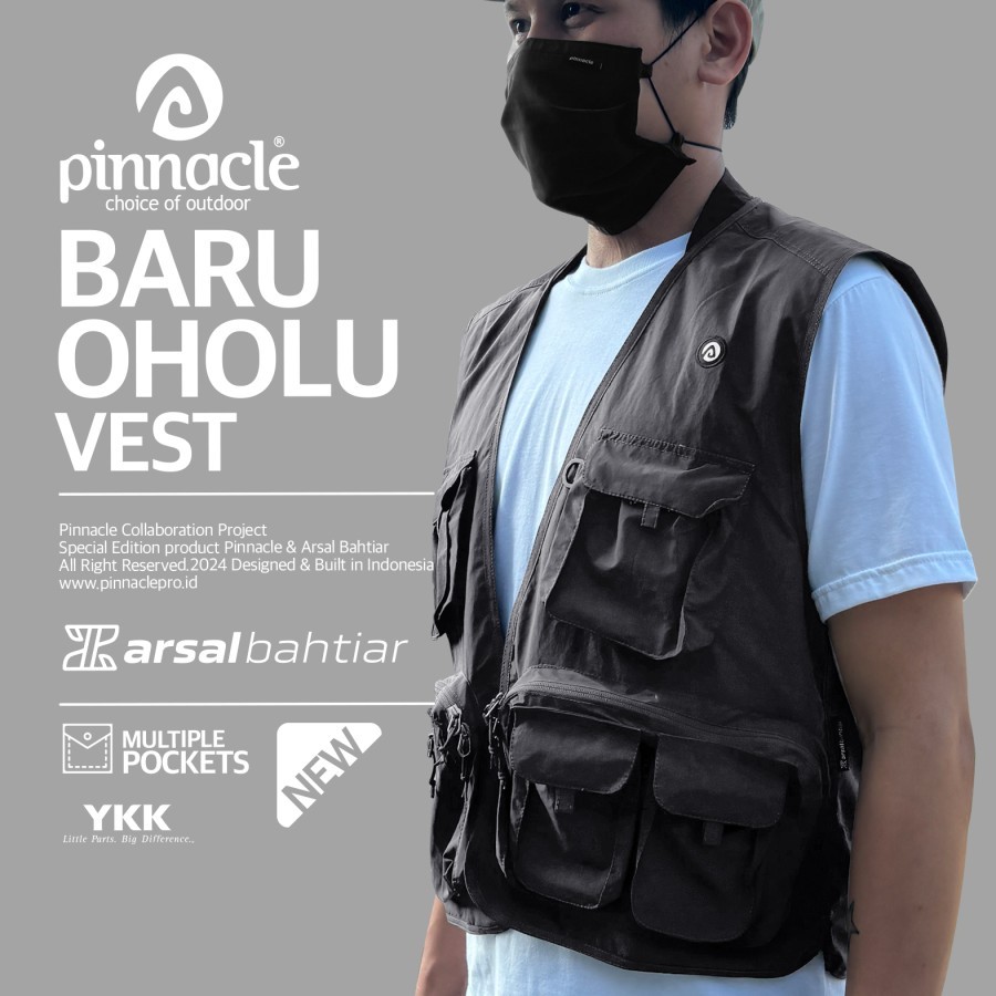 Jual Pinnacle Pro Official Vest Baru Oholu Arsal Series - Dark Grey ...