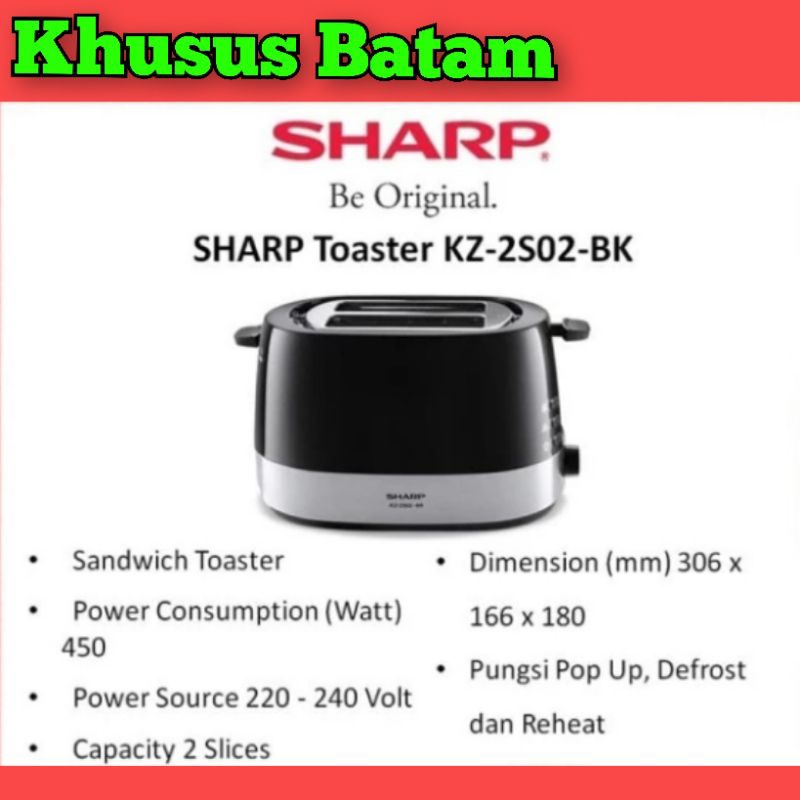 Jual TOASTER SHARP KZ-2S02-BK/Pemanggang Roti (KHUSUS BATAM) | Shopee ...