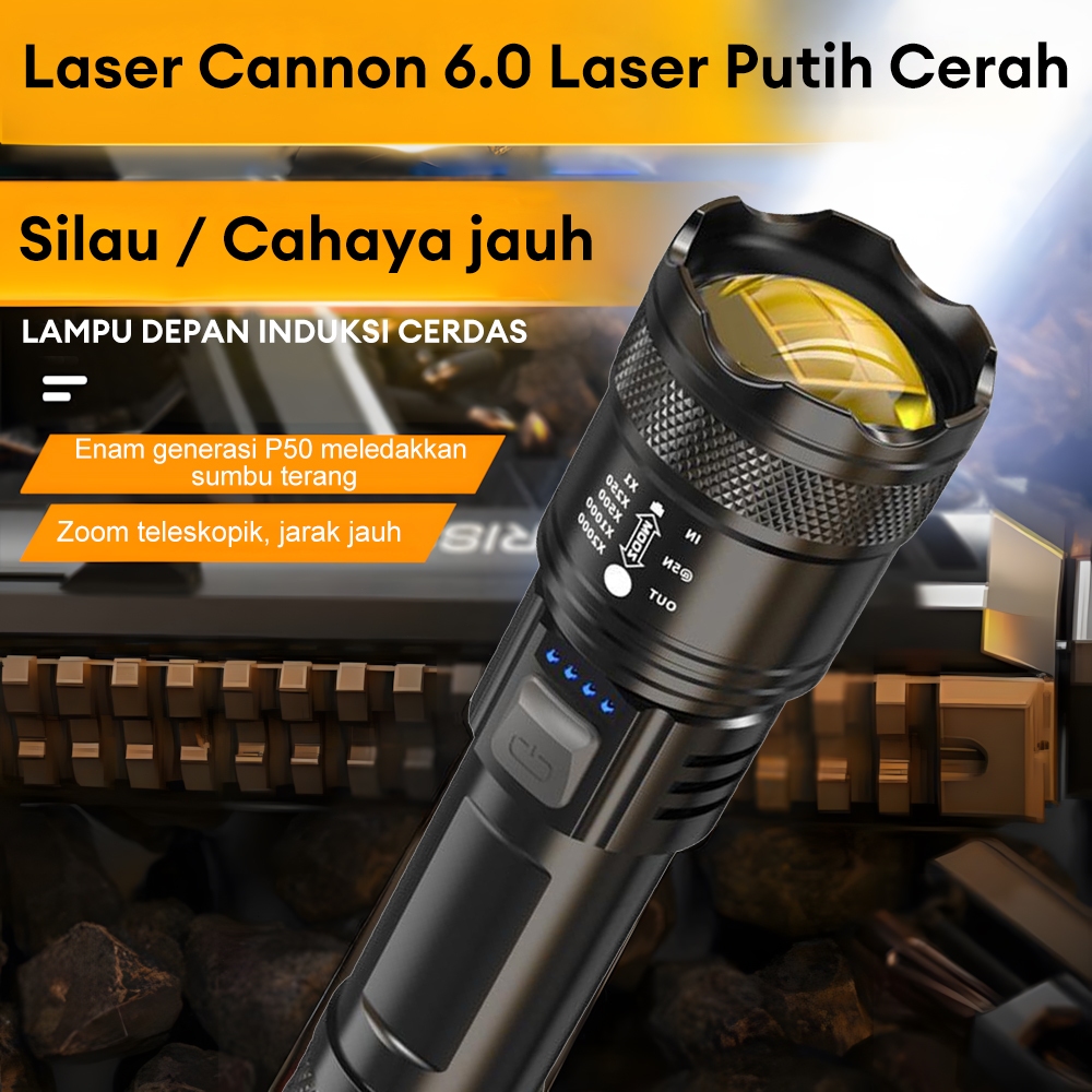 Jual Super LED Senter Zoom Rechargeable Senter 10000 Lumens Jarak Jauh ...