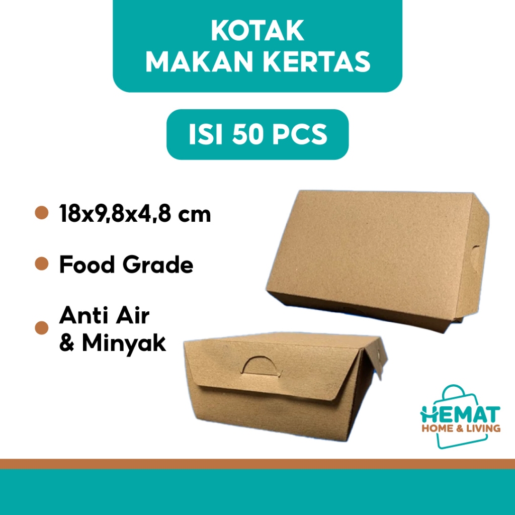 Jual Lunchbox Paper Ukuran L Kotak Makan Kertas Polos 290 GSM Laminasi ...