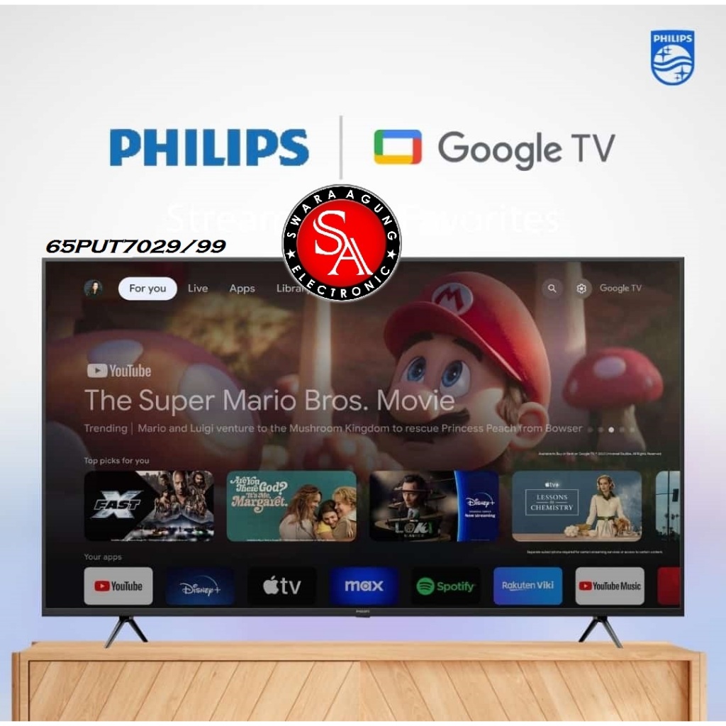 Jual Led UHD 4K Google TV 65 Inch Philips Type : 65PUT7029/70 ( MEDAN ...