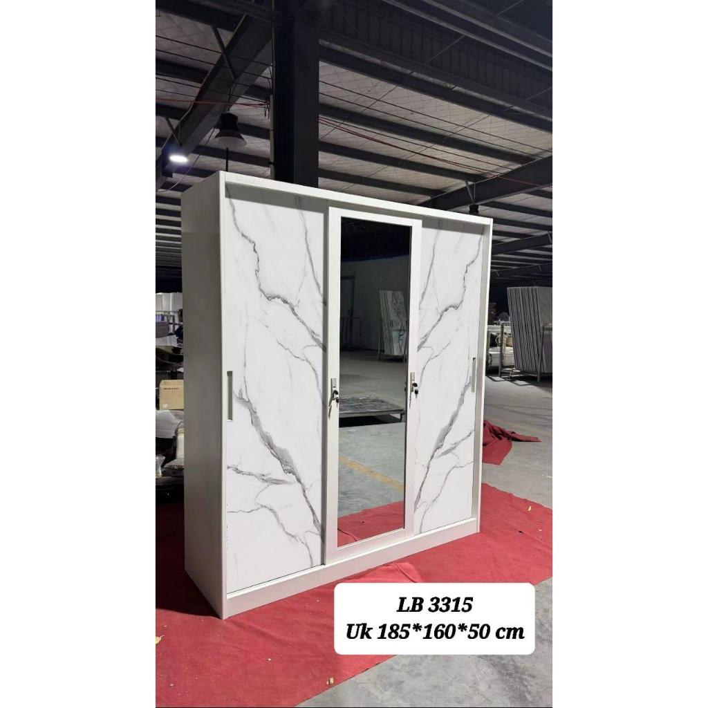 Jual Lemari Baju Besi Sliding LB-3315 - Lemari Baju 3 Pintu - Lemari Baju Besi - Lemari sliding ...