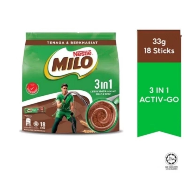 Jual Milo 3in1 Original Malaysia (18 stik x 33 gram) | Shopee Indonesia