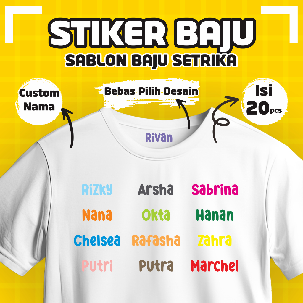 Jual DTF BAJU STIKER NAMA UNTUK BAJU SABLON BAJU CETAK DTF NAMA [PART 2 ...