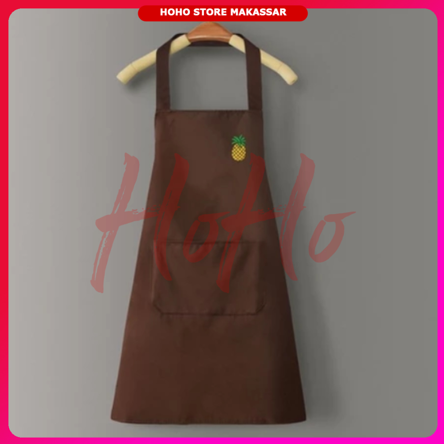 Jual Apron Anti Air Motif Polos Minimalis Celemek Masak Pelindung Baju ...