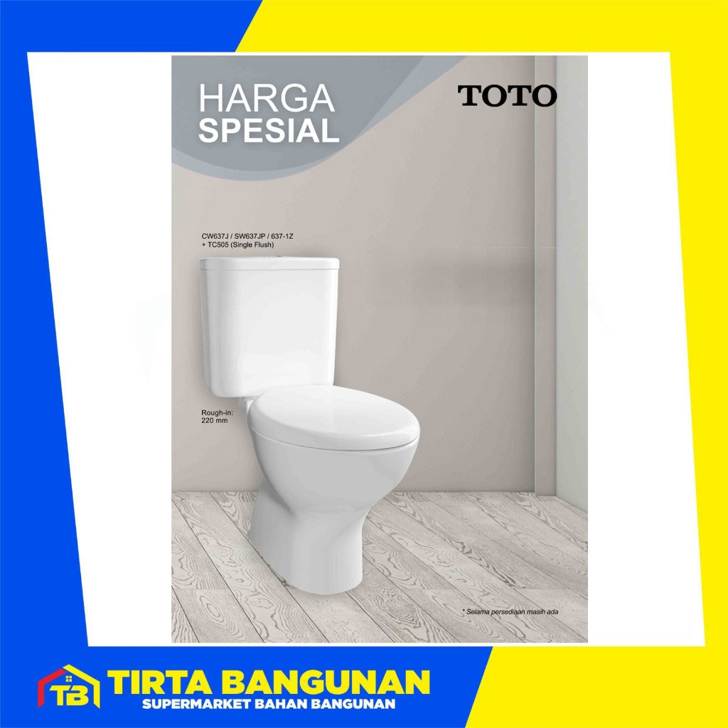 Jual TOTO CW637J/SW637JP TC505 CLOSET DUDUK WHITE SINGLE FLUSH TOILET ...