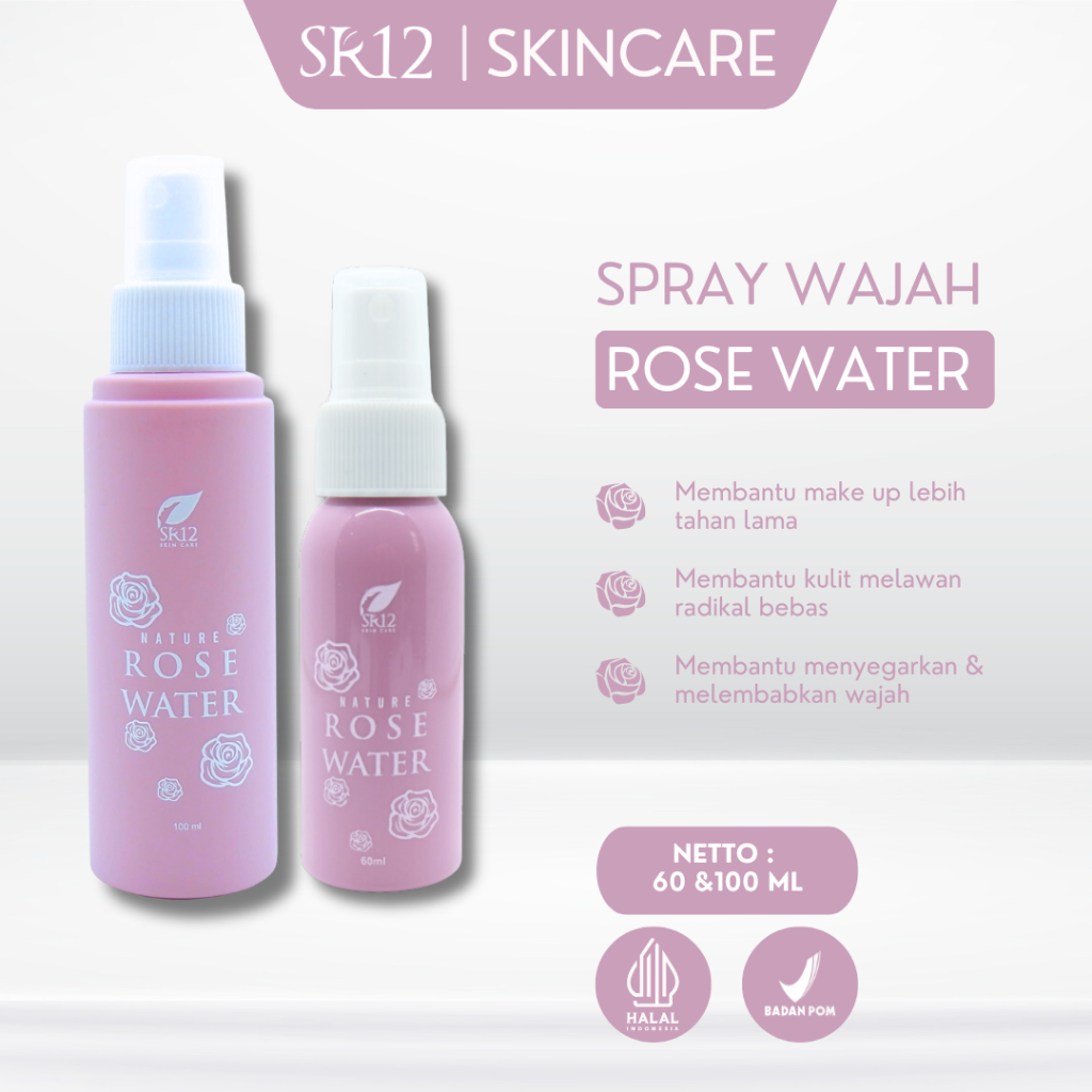 Jual SR12 Nature Rose Water Setting Spray Make Up Tahan Lama | Shopee ...