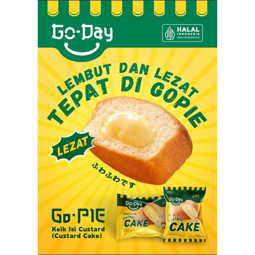 Jual GO-DAY FOOD (Go-Pie) Custard Cake dan Go-Rice (Rice Cracker ...
