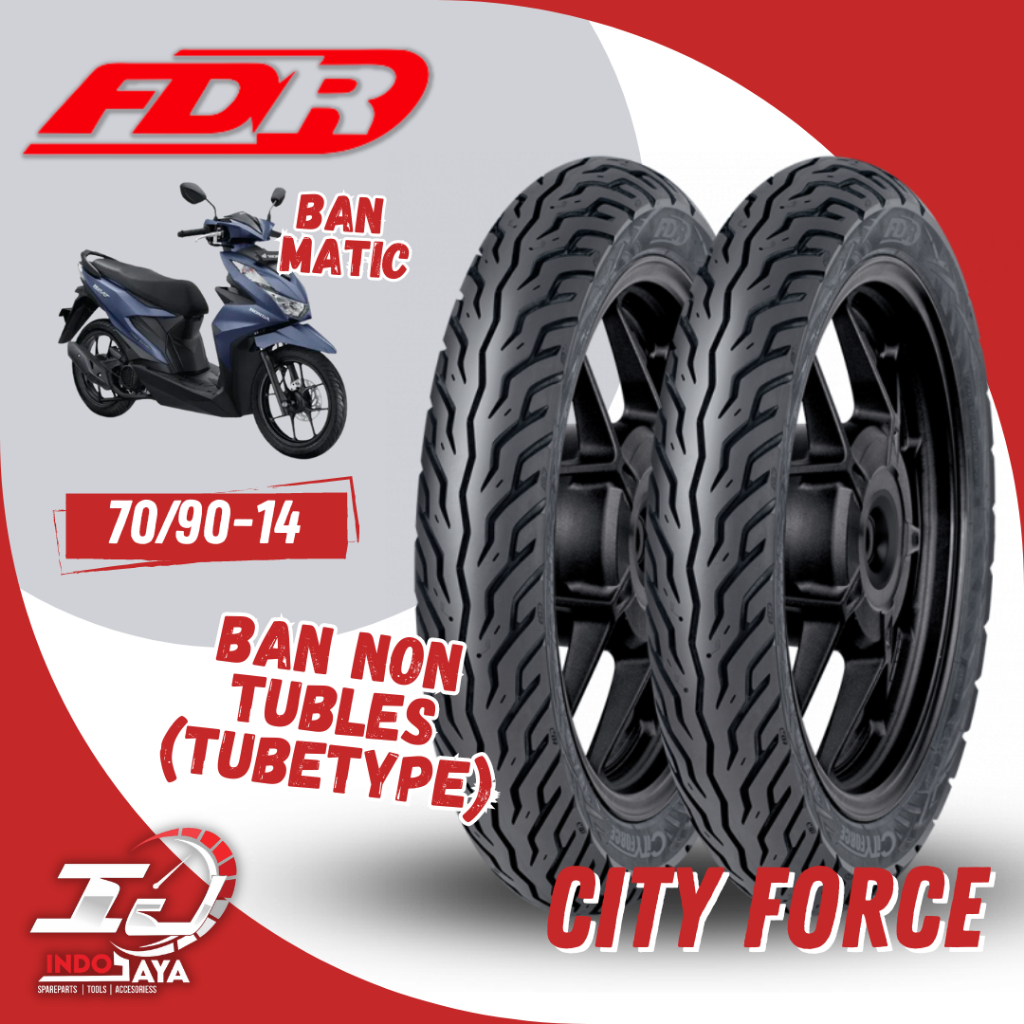 Jual [READY COD] BAN LUAR TUBETYPE FDR CITY FORCE (70/90-14) BAN NON ...
