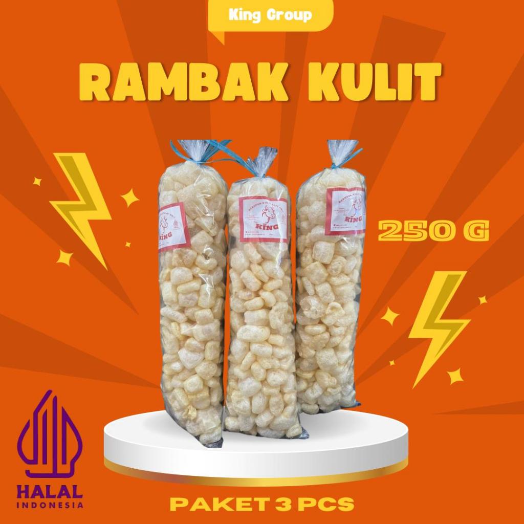 Jual Kerupuk Rambak kulit asli cap KING khas solo paket 3pcs 250g ...