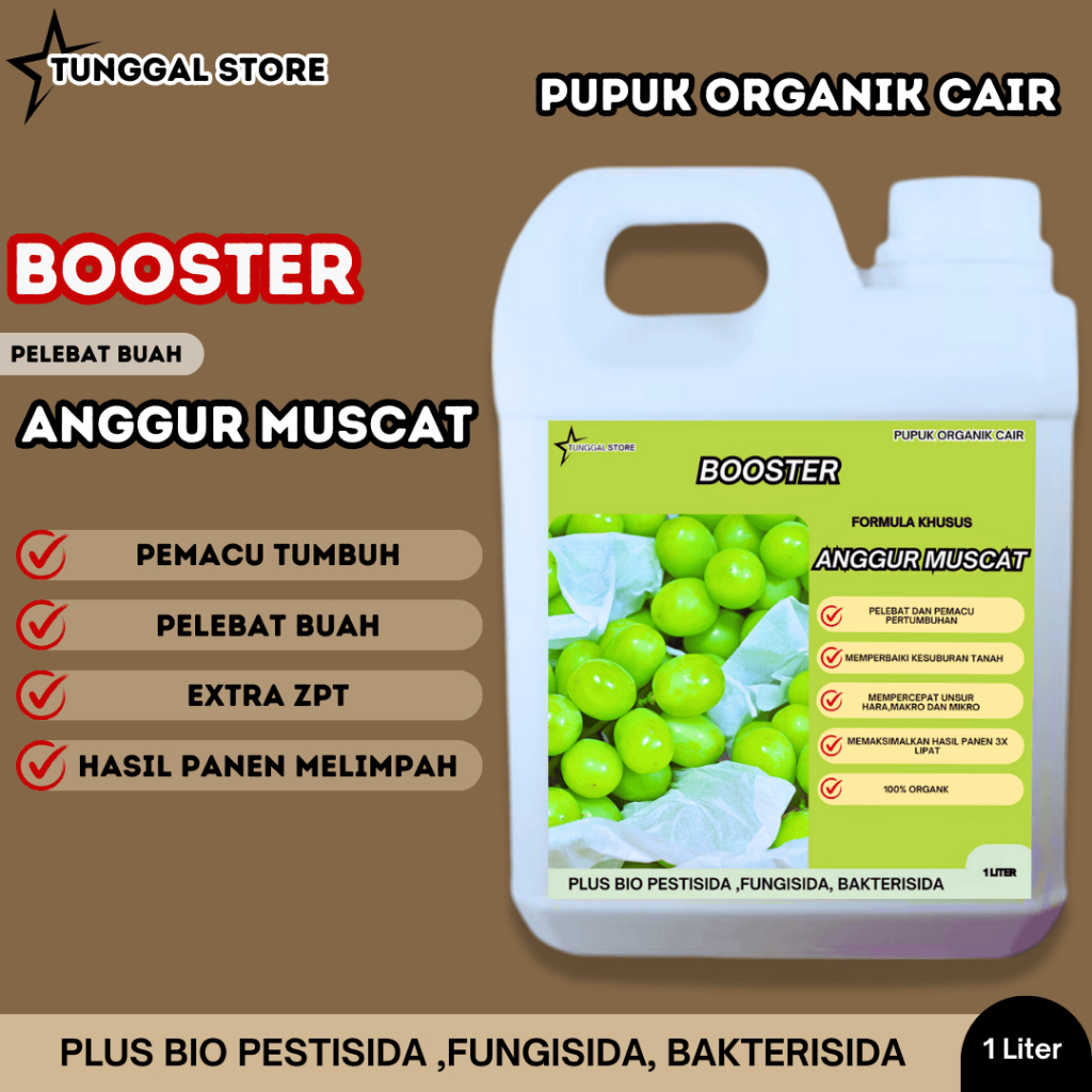 Jual PUPUK ORGANIK CAIR TANAMAN ANGGUR MUSCAT, BOOSTER PELEBAT BUAH ANGGUR MUSCAT DILUAR MUSIM 1 ...