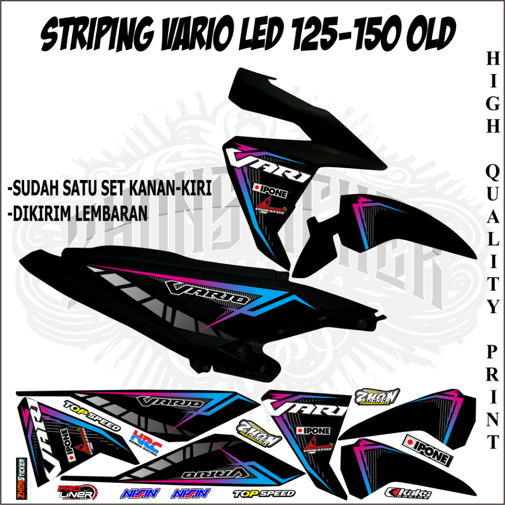 Jual Striping Variasi Honda Vario LED 125-150 OLD Stiker Polet Bodi Simple Lis Corak | Shopee ...