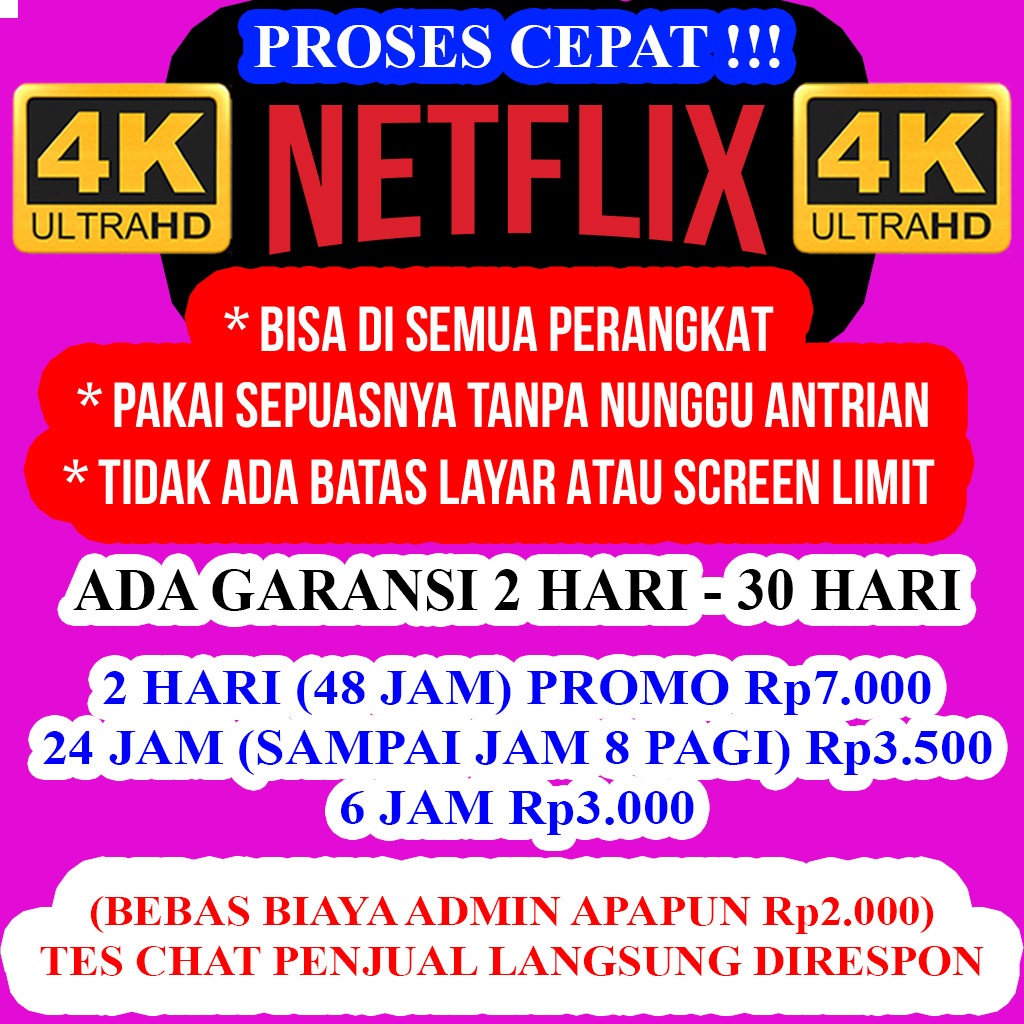Jual SOFTWARE NETFLIX ANTI BATAS LAYAR PAKAI SEPUASNYA 2 HARI (48 JAM) Rp7.000 NETFLIX PRIVATE 1 ...