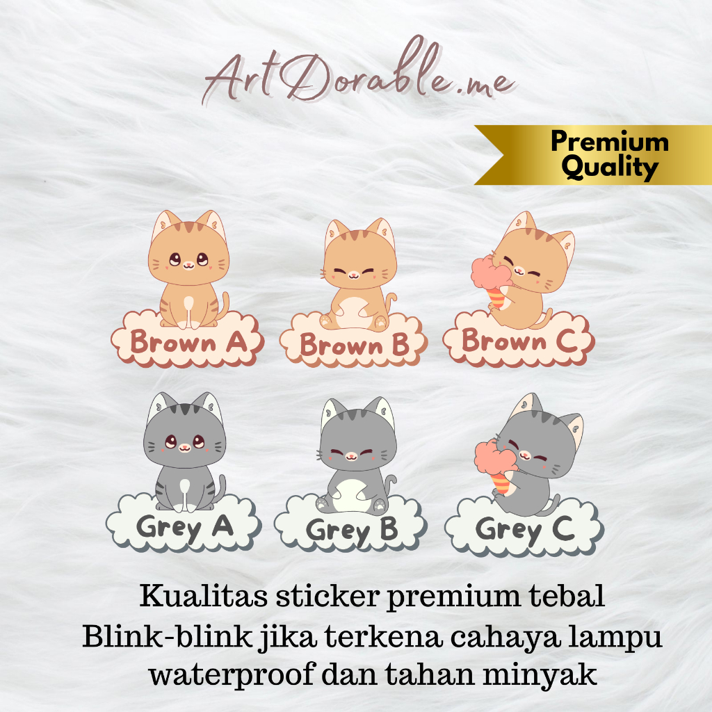 Jual Stiker / Label Cat Kucing Lucu medium (4cm) | Shopee Indonesia