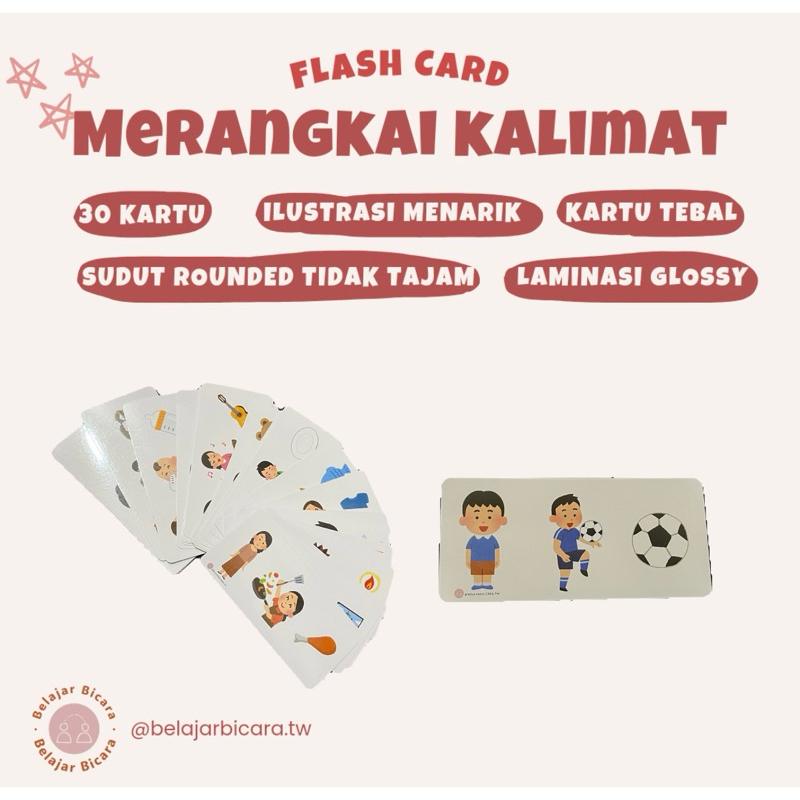 Jual [READY STOCK] Flash Card Merangkai Kalimat | Kartu Terapi Wicara ...