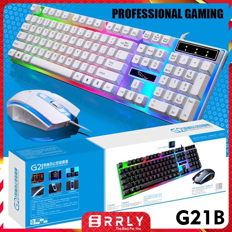 Jual FLAS SALE Set Mouse Keyboard Gaming Kabel G21B Mechanical Led RGB ...