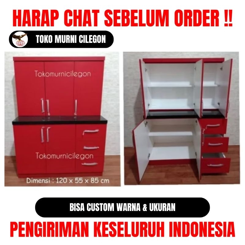 Jual Kitchen Set 3 Pintu Merah (free ongkir cilegon serang kota ...