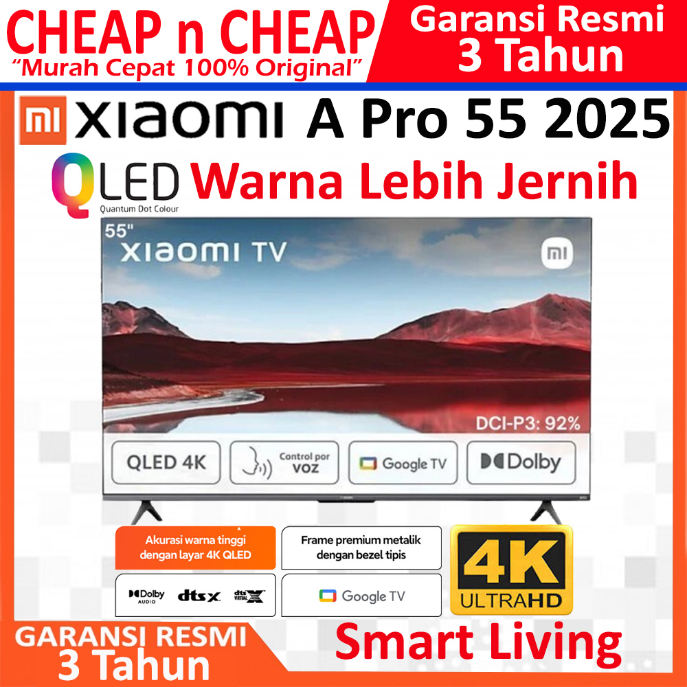 Jual Xiaomi TV A Pro 55 2025 QLED UHD 4K Google TV Ultra HD - Mi Smart ...