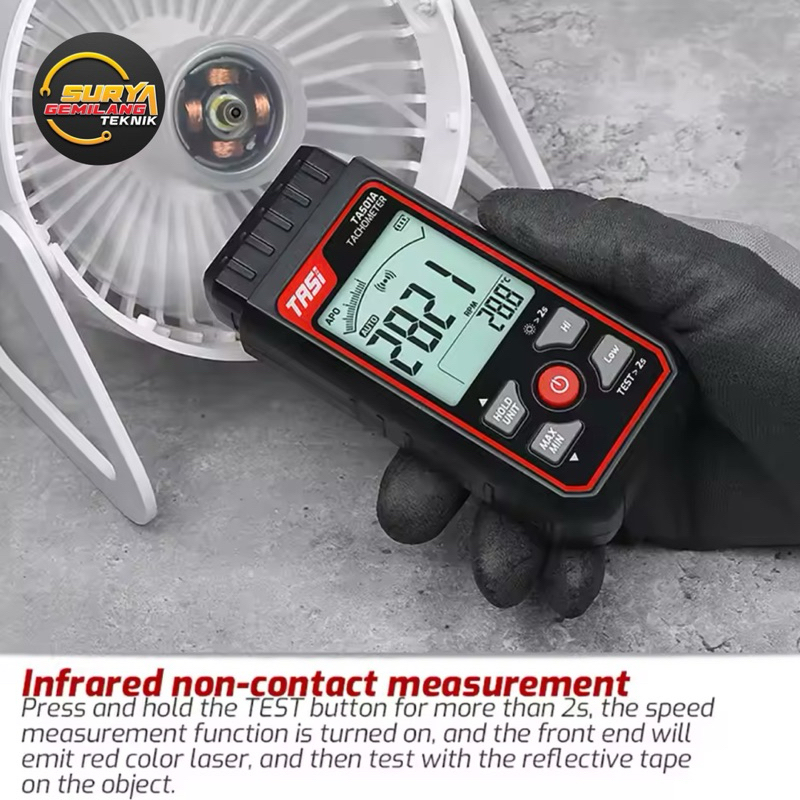 Jual Tachometer with Alarm Laser TASI TA501A RPM Tester TA-501A Non ...