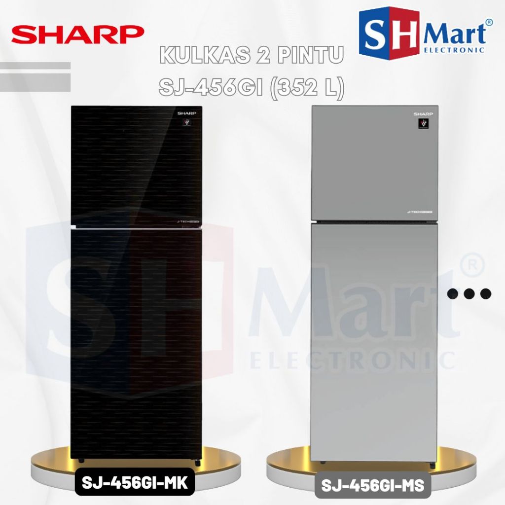 Jual KULKAS 2 PINTU SHARP SJ456GI-MK / SJ456GI-MS KAPASITAS 352 LITER INVERTER HEMAT LISTRIK ...