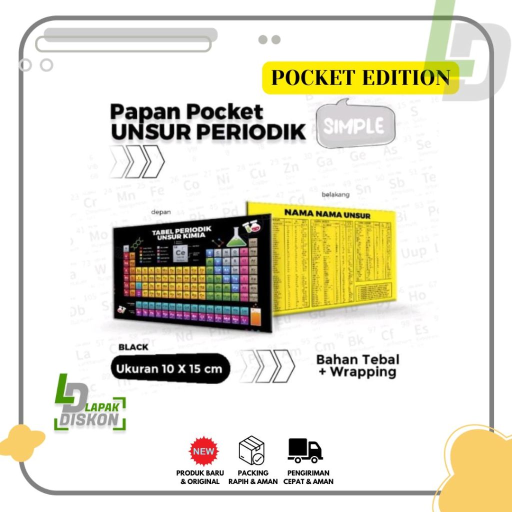 Jual PAPAN TABEL PERIODIK UNSUR KIMIA (POCKET EDITION) PRAKTIS | Shopee ...